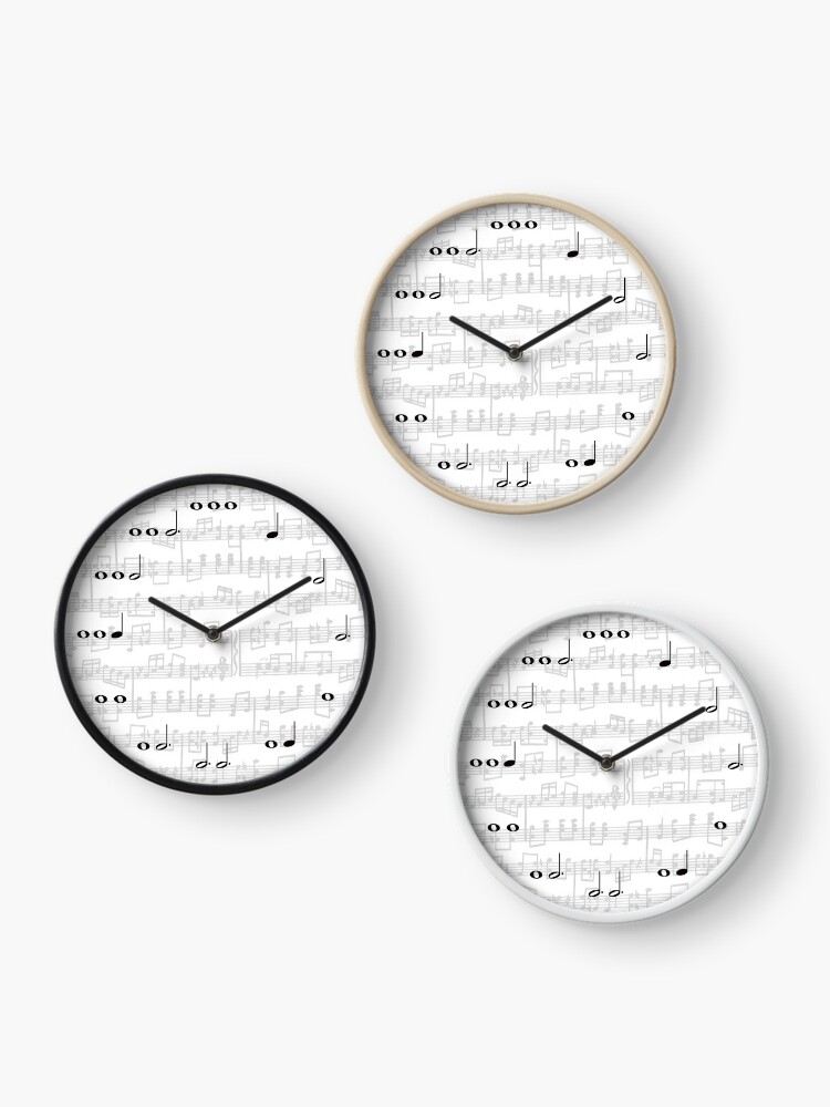 Black And White Music Notes Clock Clock sold by Ivan Liu | SKU 4689147 ...