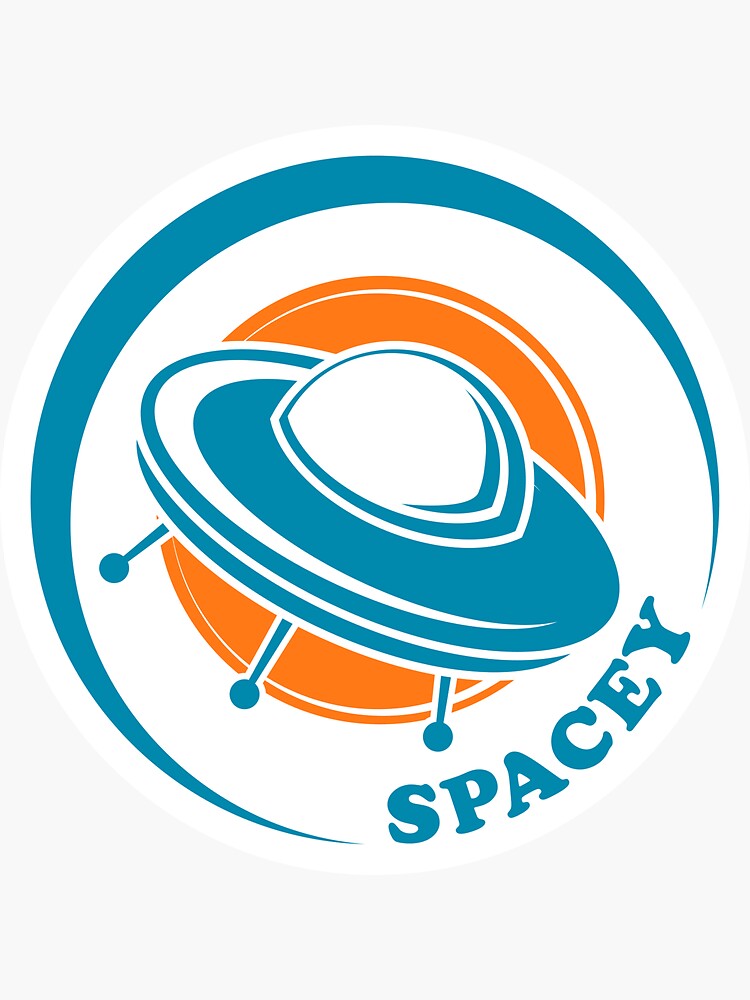 "Retro Design of Flying Saucer Spacey Logo" Sticker for Sale by terra ...