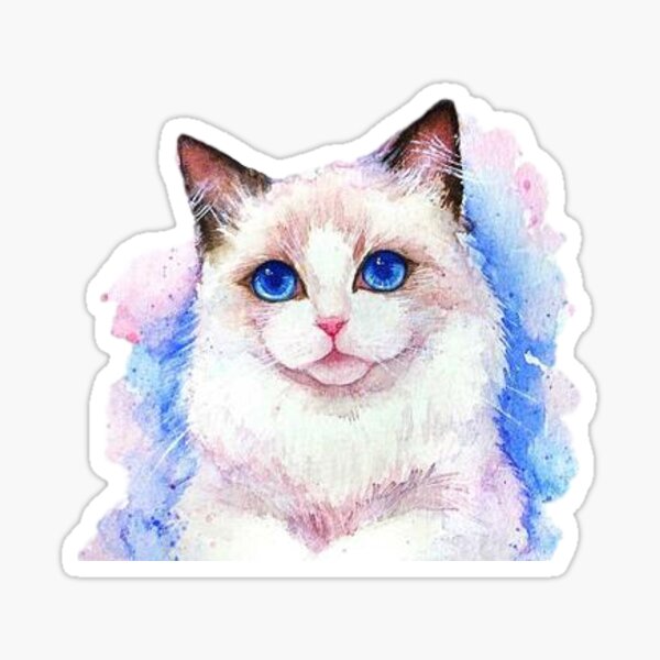 "Cute Cat drawing " Sticker for Sale by naturegift | Redbubble