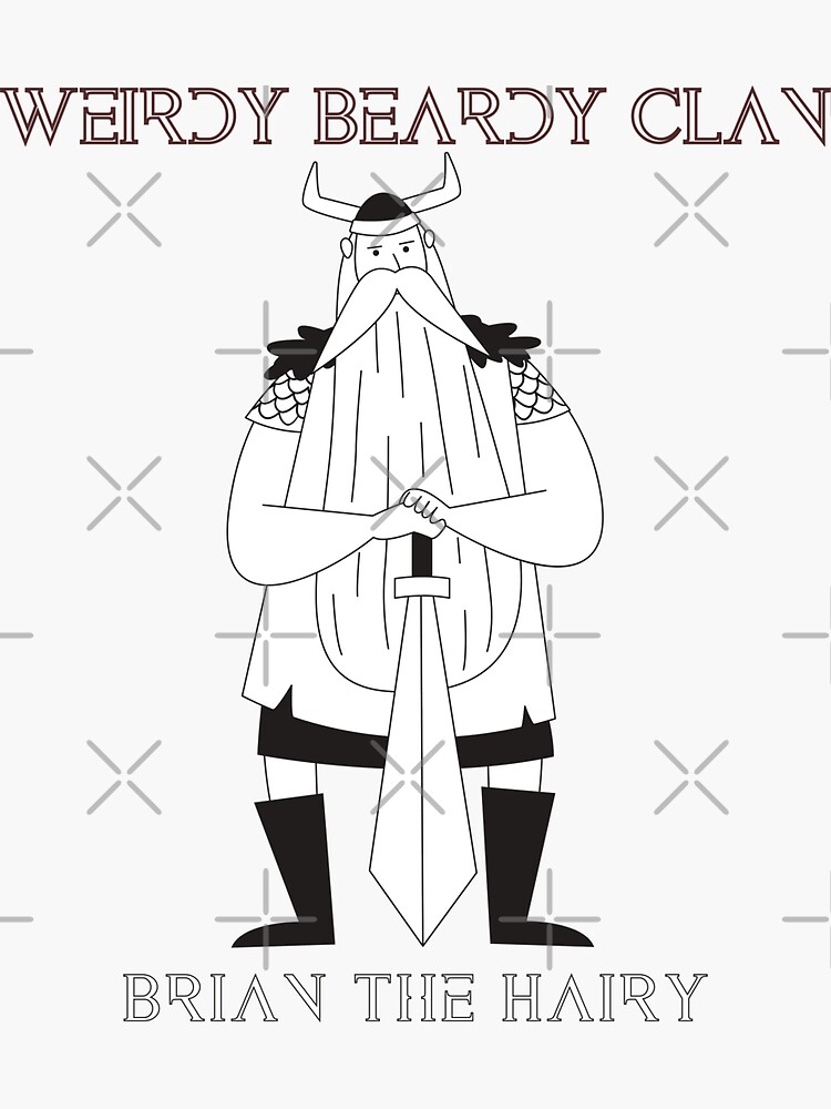 "Weirdy Beardy Viking Clan - Brian the Hairy" Sticker for Sale by ...