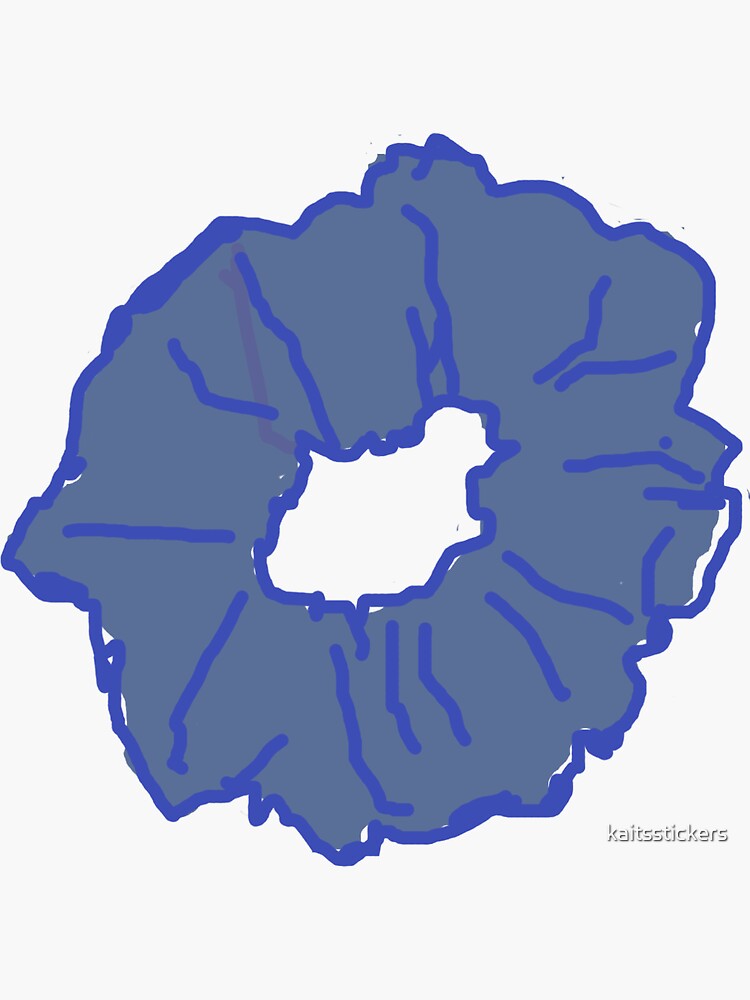 "Blue Scrunchie Sticker " Sticker for Sale by kaitsstickers | Redbubble