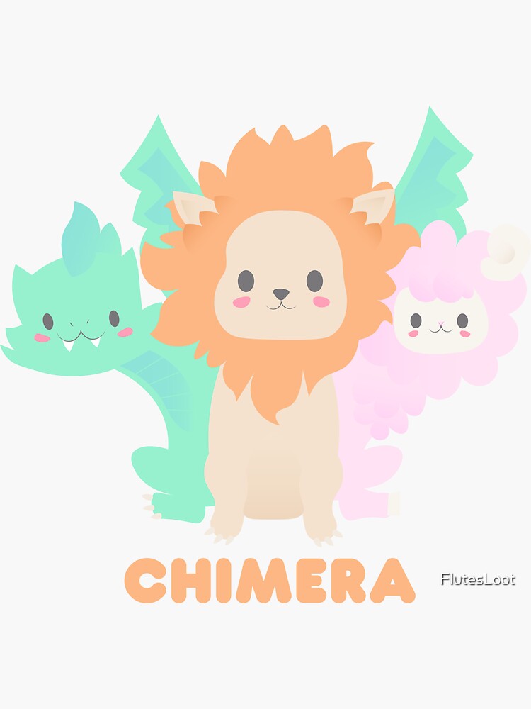"Kawaii Chimera Monster" Sticker for Sale by FlutesLoot | Redbubble