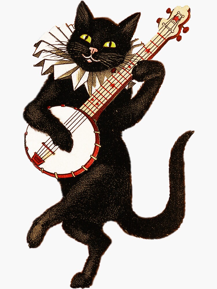 "Cat And Guitar" Sticker for Sale by naturegift | Redbubble