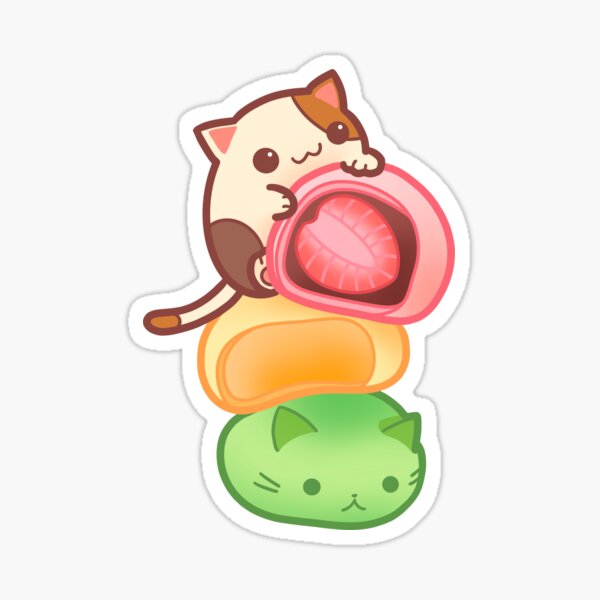 "Meowchi Kitten - Wagashi" Sticker for Sale by elisemakesart | Redbubble