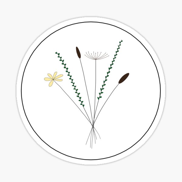 "Flower bunch in a circle" Sticker for Sale by tamsinrichards | Redbubble