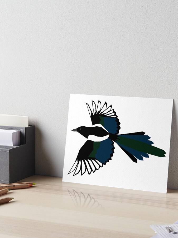 "Magpie Geometric Art" Art Board Print for Sale by WildByNature | Redbubble