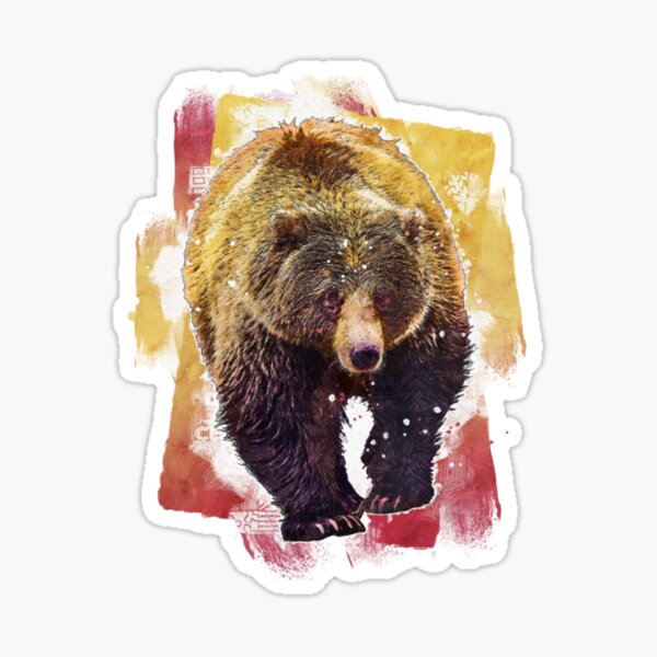 "Grizzly" Sticker for Sale by Dunaikel | Redbubble