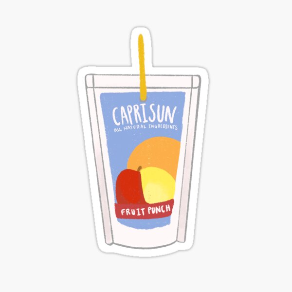 "Capri Sun Fruit Punch Pouch Illustration" Sticker by Circa1998 | Redbubble