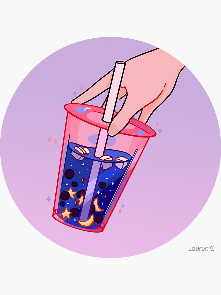 "space boba tea" Sticker by linyue | Redbubble