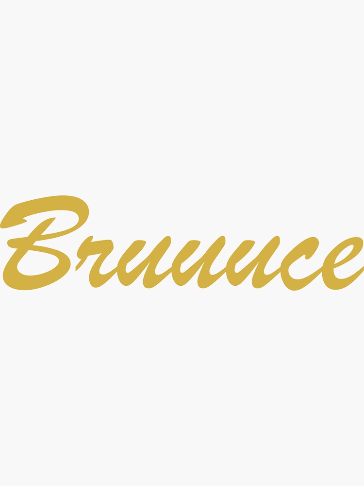 "Bruce mask cursive" Sticker by bethanyphillips | Redbubble