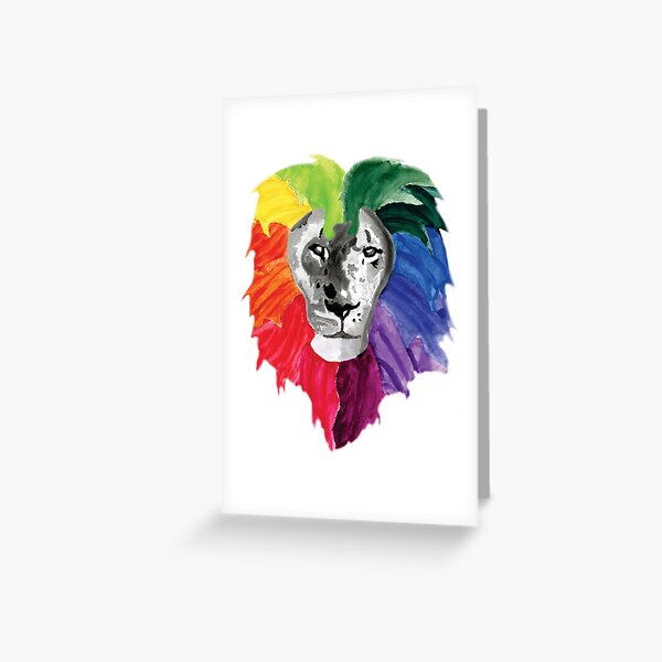 "Color Wheel Lion" Greeting Card by NickWall | Redbubble
