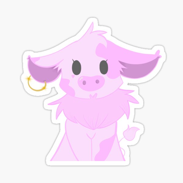 "Pink Cow" Sticker for Sale by artofsubiexbb | Redbubble