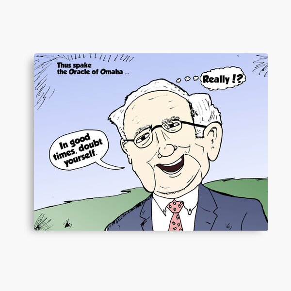 "Warren Buffet Cartoon Doubt Yourself" Canvas Print for Sale by Binary ...