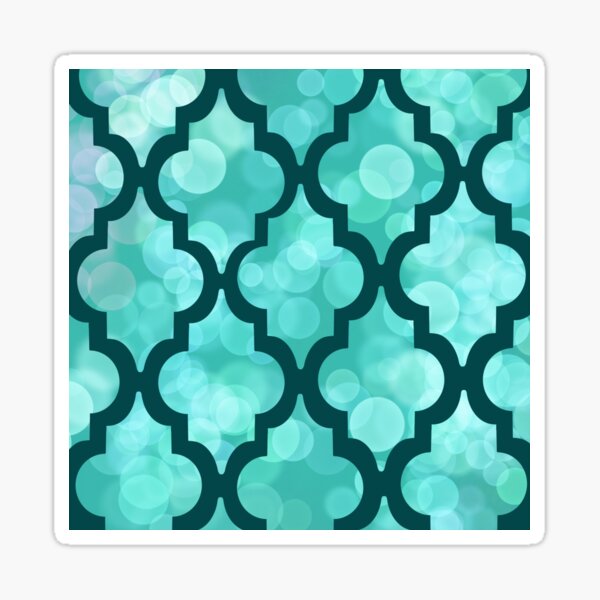 "Turquoise quatrefoil pattern with bokeh effect digital illustration ...