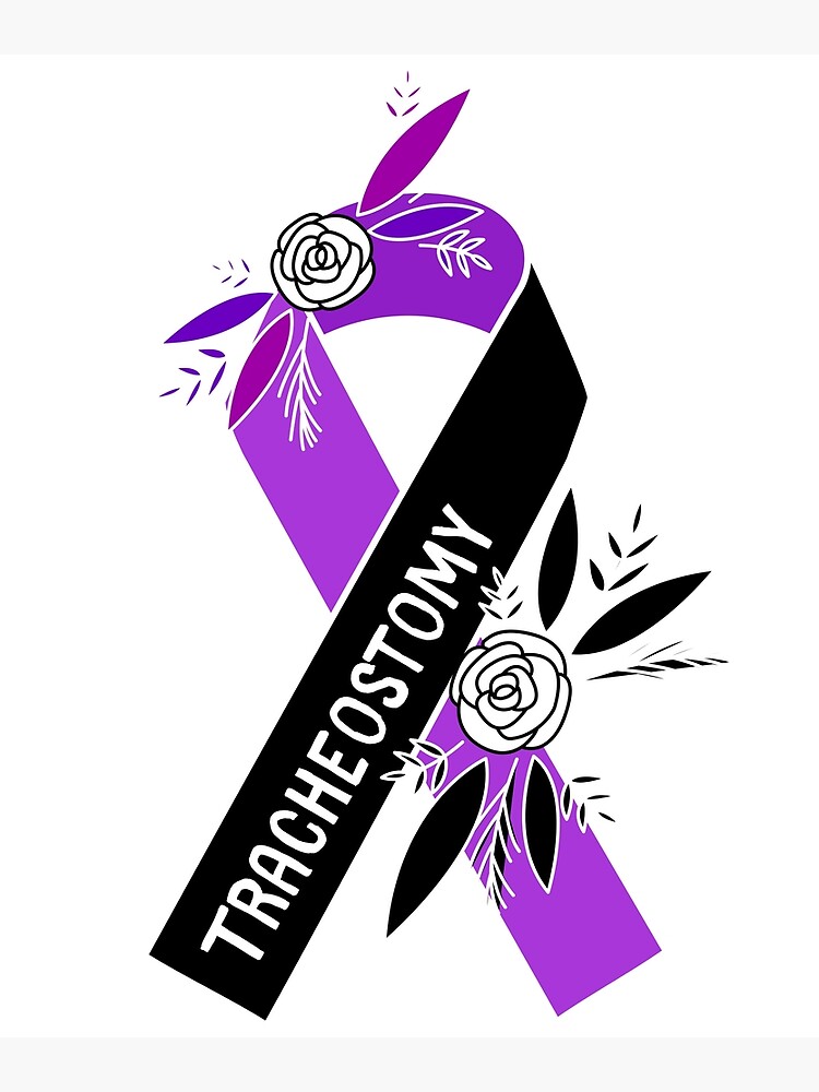 "Tracheostomy Awareness Ribbon Purple Black" Poster for Sale by lozo828 ...