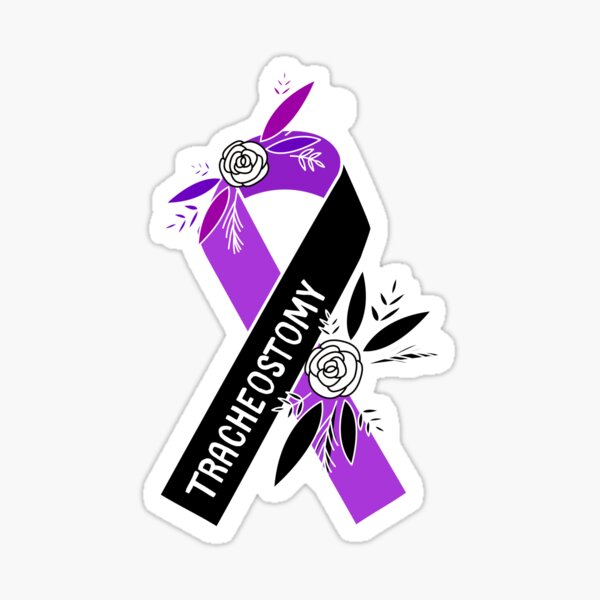 "Tracheostomy Awareness Ribbon Purple Black" Sticker for Sale by ...