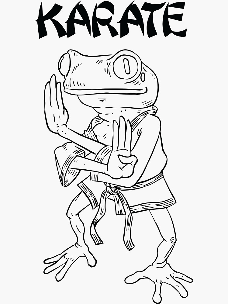 "karate frog" Sticker for Sale by GustoPrints | Redbubble