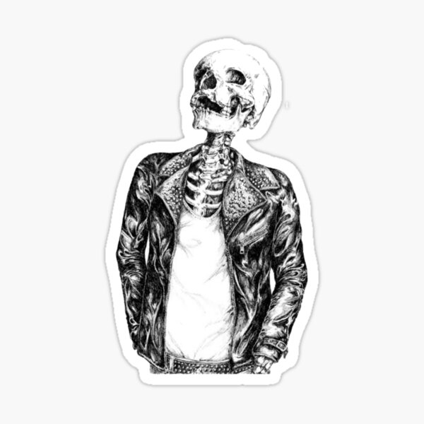 "Greaser skeleton" Sticker by antisozial | Redbubble