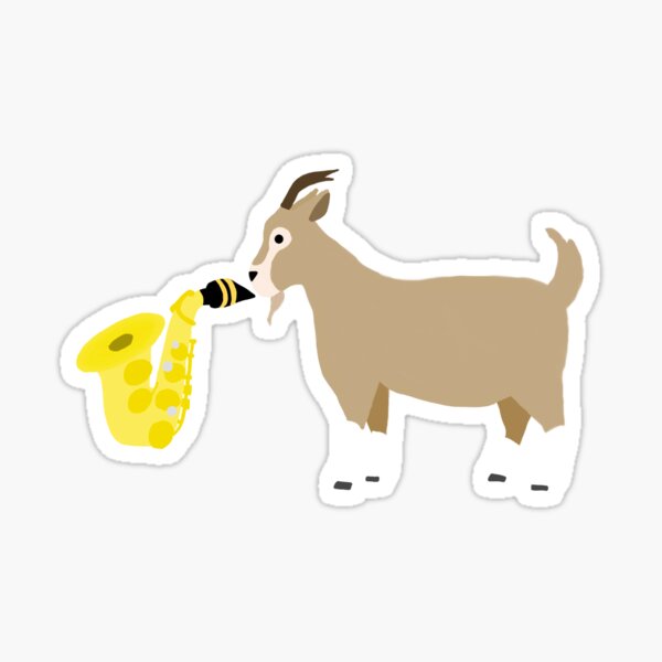"Saxophone Goat" Sticker by Blinkzzxz | Redbubble