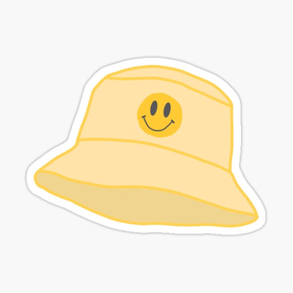 "yellow smiley face bucket hat" Sticker for Sale by tiffany-tpwk ...