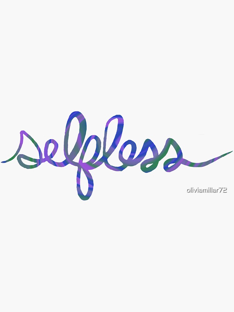 "Selfless Word Art" Sticker by oliviamillar72 | Redbubble