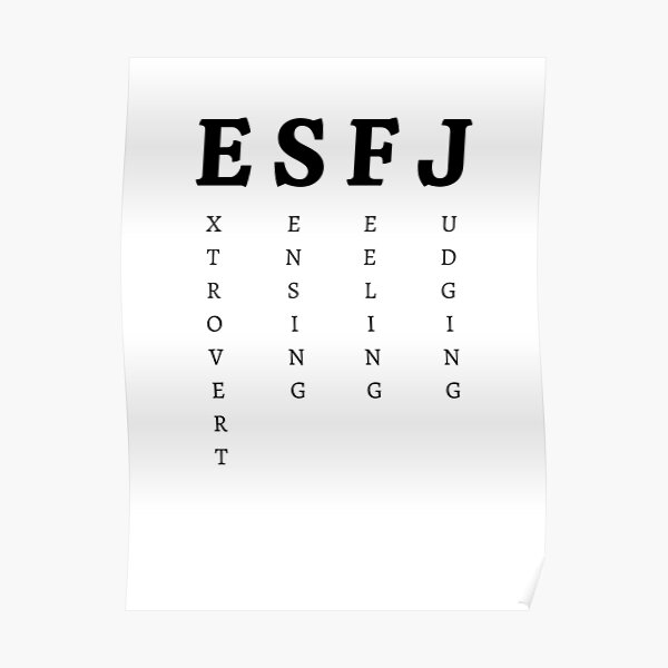 "ESFJ Personality Type" Poster for Sale by AllisonNpod | Redbubble