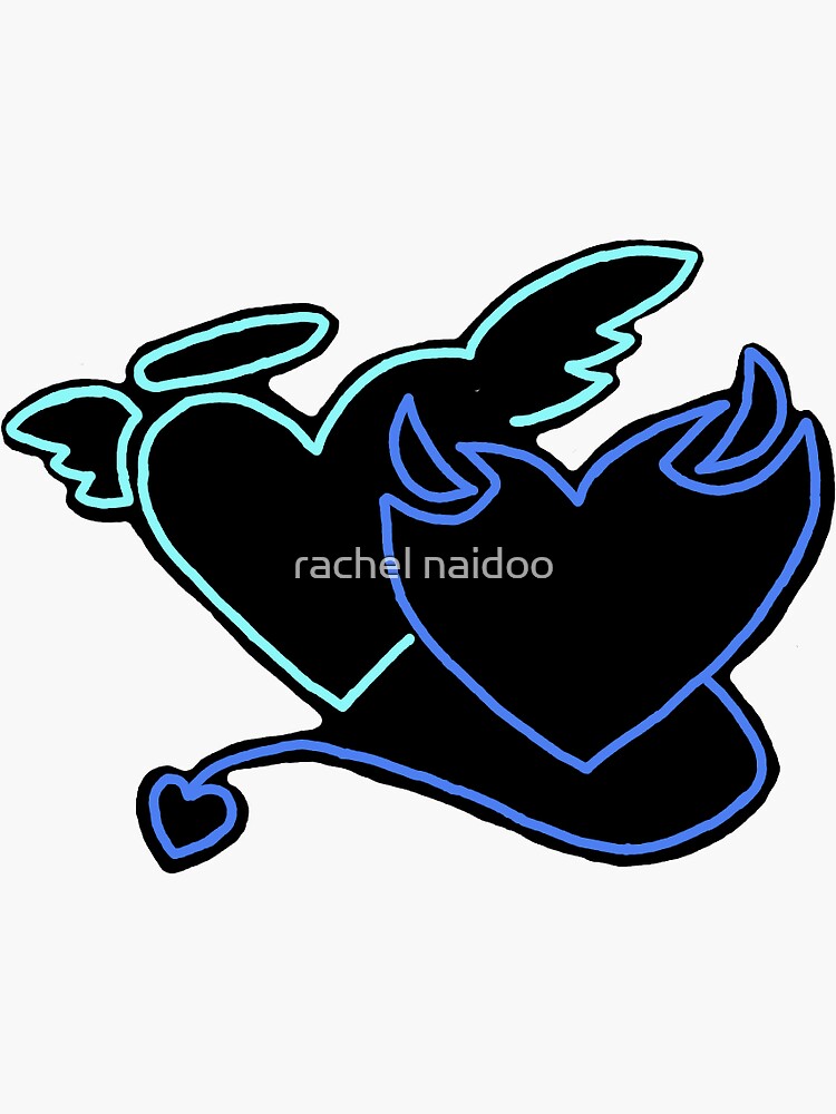 "Angel and Devil" Sticker by rachienaidoo | Redbubble