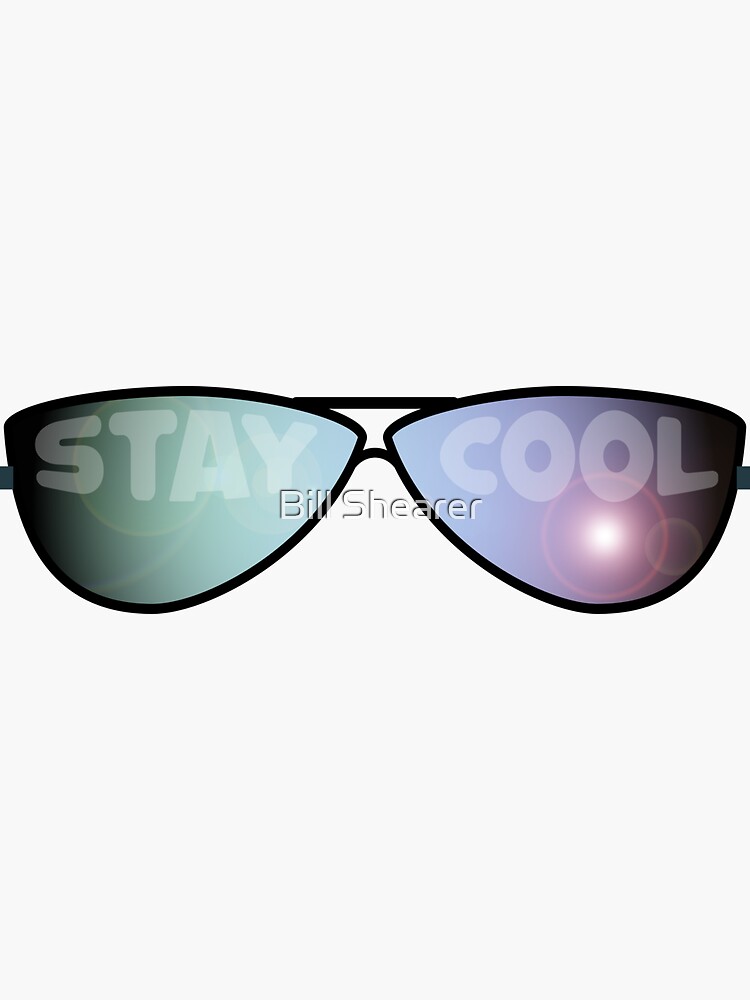 ""Stay Cool" Summer Shades- Black Rimmed Sunglasses With Reflection ...