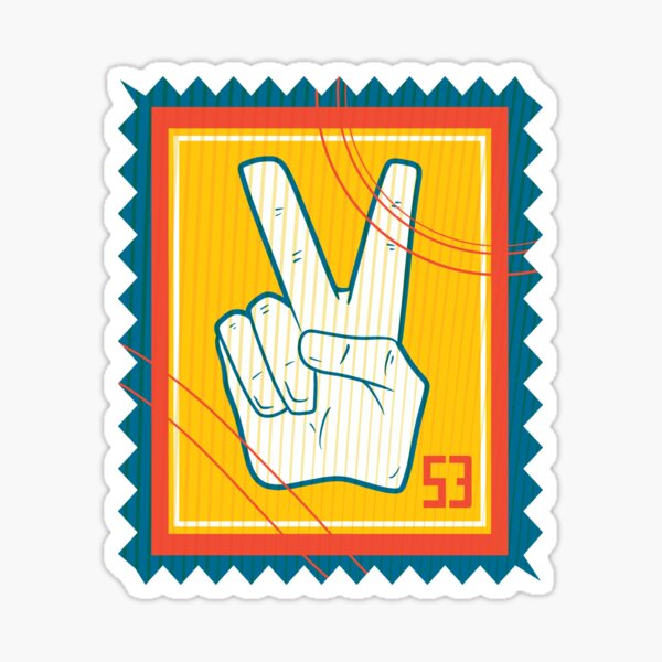 "PEACE SIGN STAMP DESIGN." Sticker for Sale by mario1502 | Redbubble