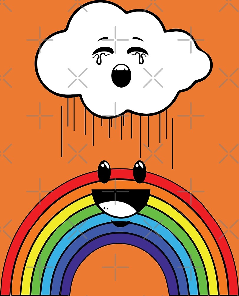 "HAPPY RAINBOW SAD CLOUD" by ROCK'EM SOCK'EM LOGO'S | Redbubble