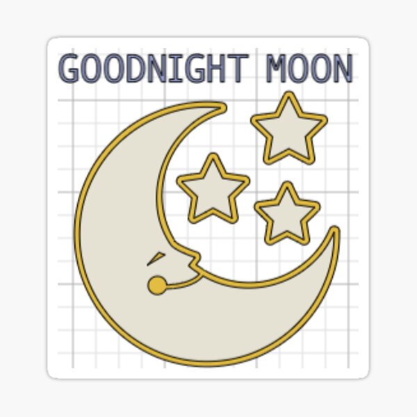 "good night moon sticker" Sticker by paigeraphael | Redbubble