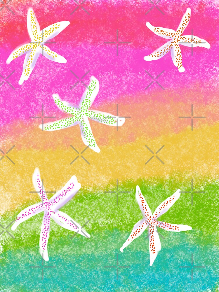 "Rainbow Starfish " Sticker for Sale by Rebeccartist | Redbubble