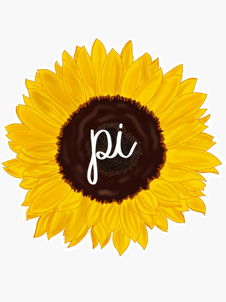 "Pi - Greek Letter Sunflower" Sticker by thatgirlsaras | Redbubble