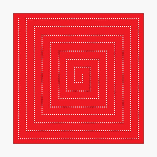 "Red Background with White Dotted Line, Square Bullseye Pattern no.1 ...