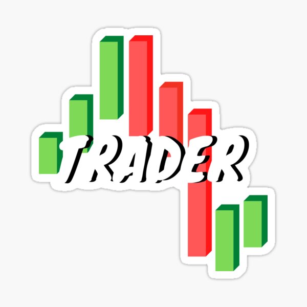 "Day Trader Stock Red and Green Candlestick Chart Design" Sticker for ...