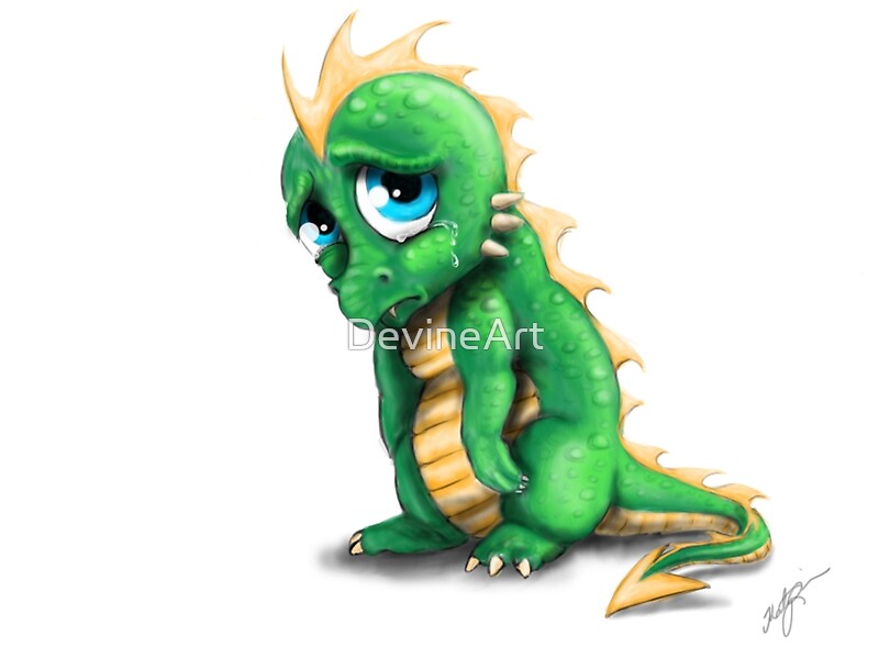 "Sad Baby Dragon" by DevineArt | Redbubble