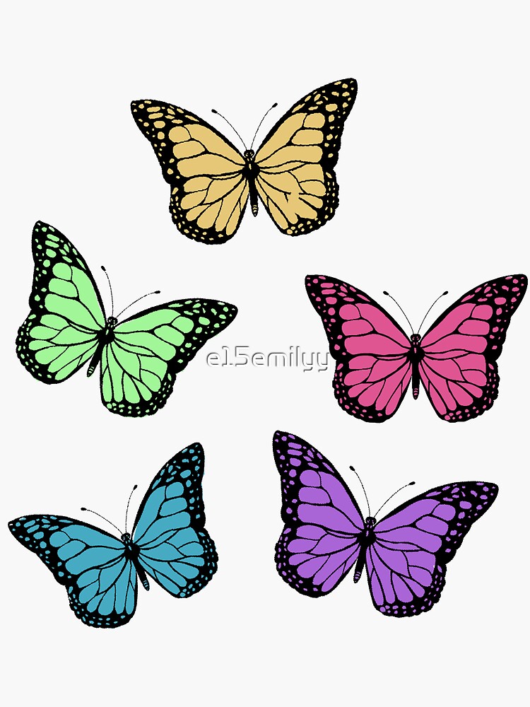 "Butterfly sticker pack" Sticker for Sale by e15emilyy | Redbubble