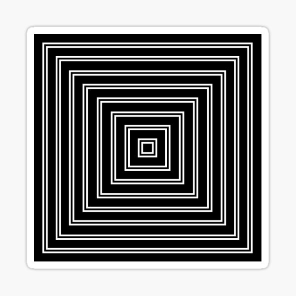 "Double White Line Square, Bullseye Pattern on Black Background no.1 ...