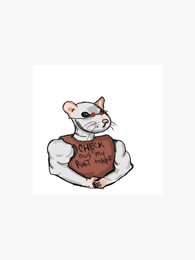 "Buff Rat" Sticker for Sale by katsanddrawings | Redbubble