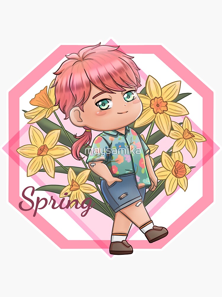 "Chibi Spring Daffodil Flowers" Sticker by maysamika | Redbubble
