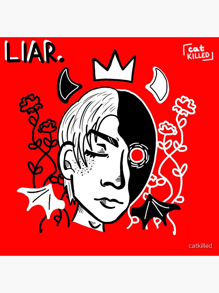 "LIAR." Sticker by catkilled | Redbubble
