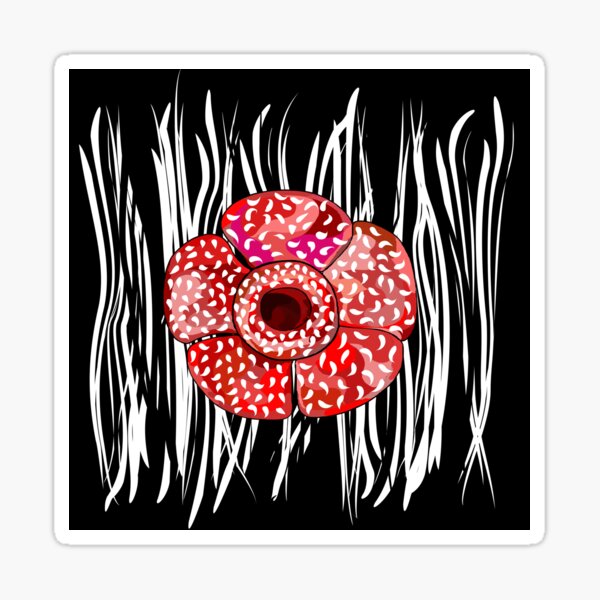 "black and white, rafflesia arnoldi flower" Sticker for Sale by k ...