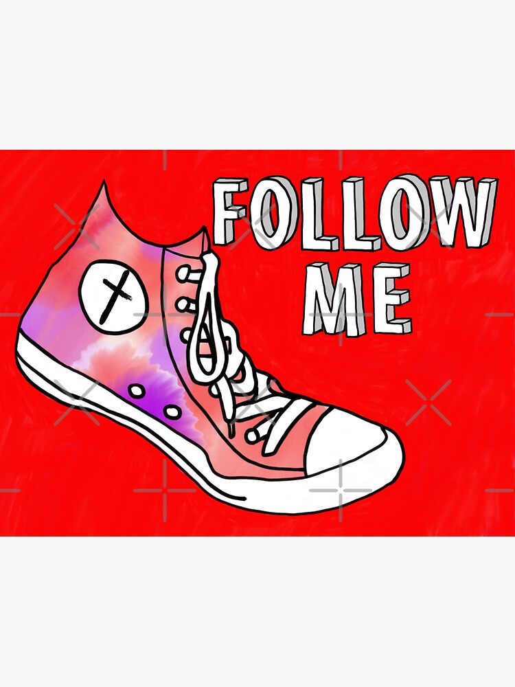 "Follow Me Red Converse" Sticker for Sale by NeedlingGod | Redbubble