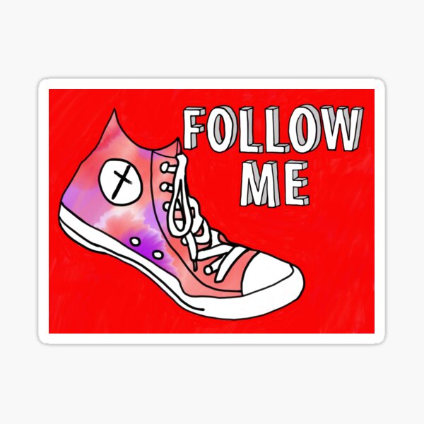 "Follow Me Red Converse" Sticker for Sale by NeedlingGod | Redbubble