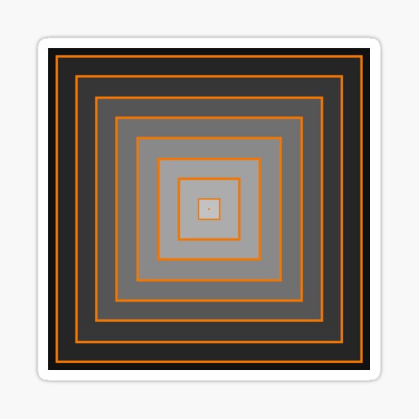 "Square Bullseye Pattern no.2 Orange Line with Grey Gradation v2 ...