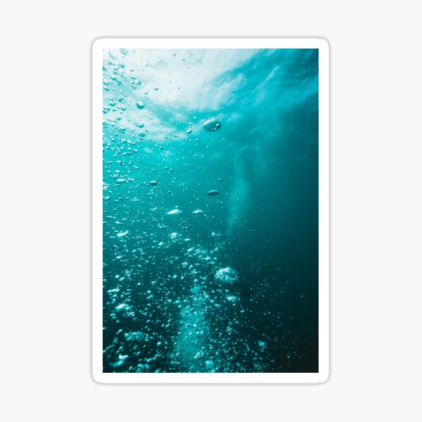 "Blue Ocean Water Bubbles" Sticker by Vitalware | Redbubble