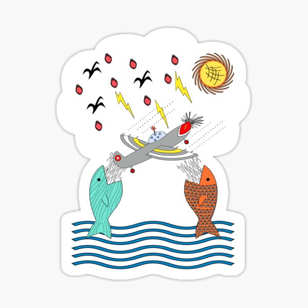 "Fish Food" Sticker by 2HivelysArt | Redbubble