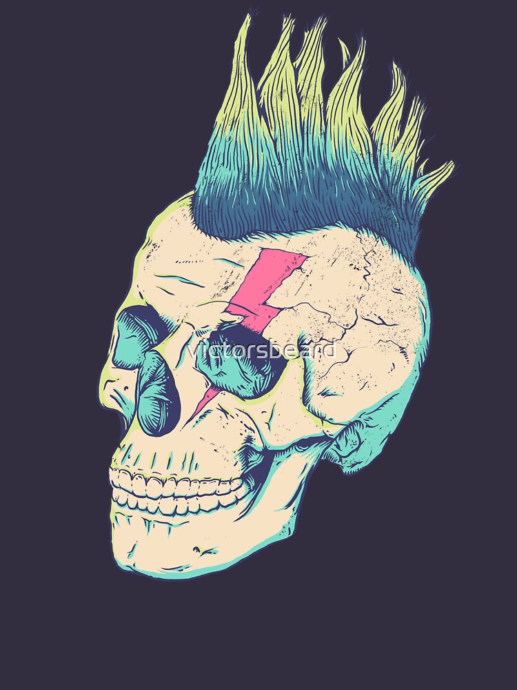 "Skull Punk" T-shirt for Sale by victorsbeard | Redbubble | skull t ...