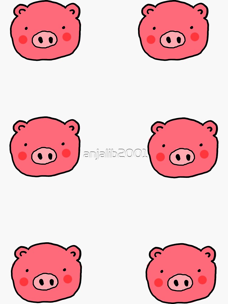 "pig sticker pack" Sticker by anjalib2001 | Redbubble