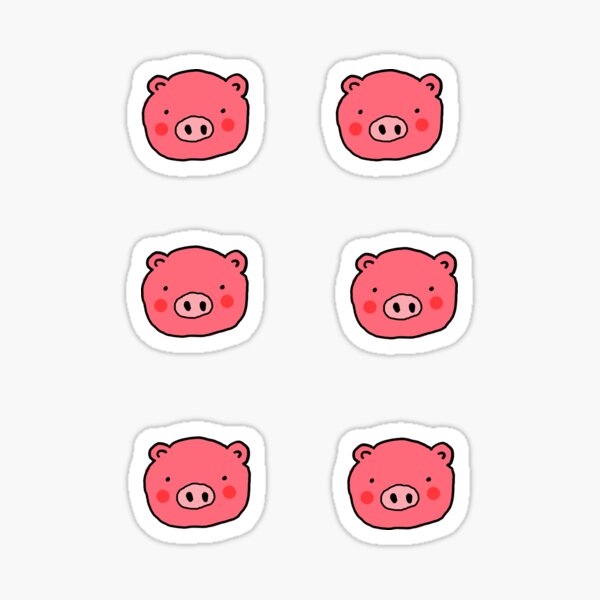 "pig sticker pack" Sticker by anjalib2001 | Redbubble